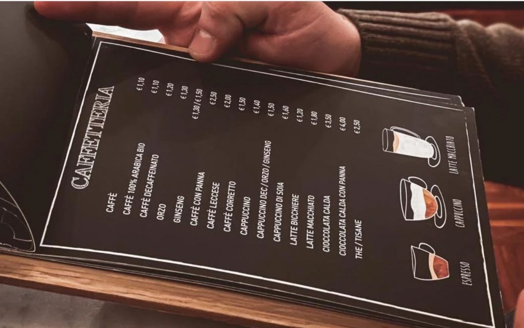 Menù: essenziale per la caffetteria, ma come scriverlo?